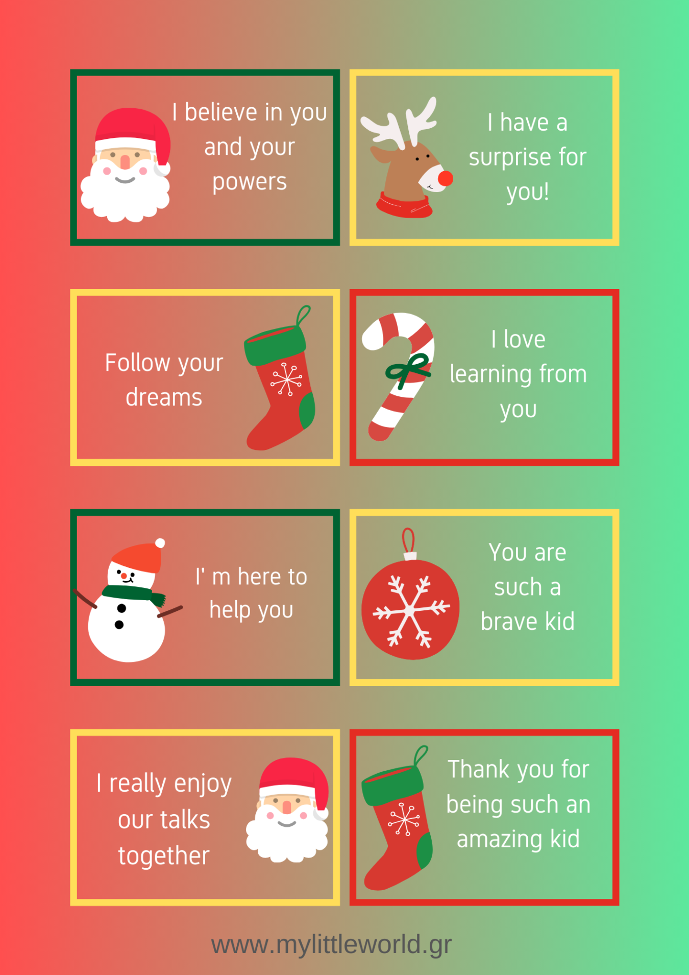 Advent Calendar για εκπαιδευτικούς με λόγια ενθάρρυνσης και αποδοχής ...